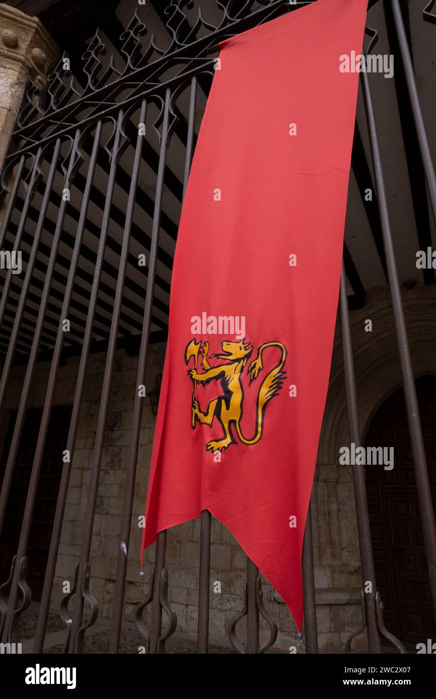 A hand painted banner of the Royal Standard of Norway at the Ex ...