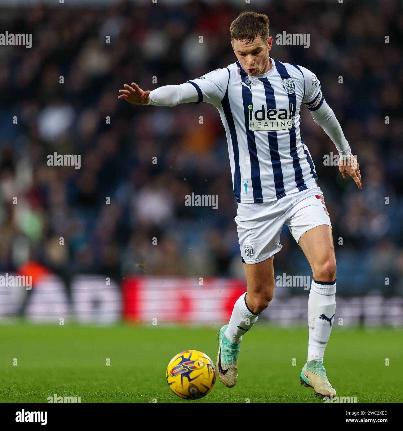 West Bromwich, UK. 13th Jan, 2024. West Bromwich Albion's captain ...