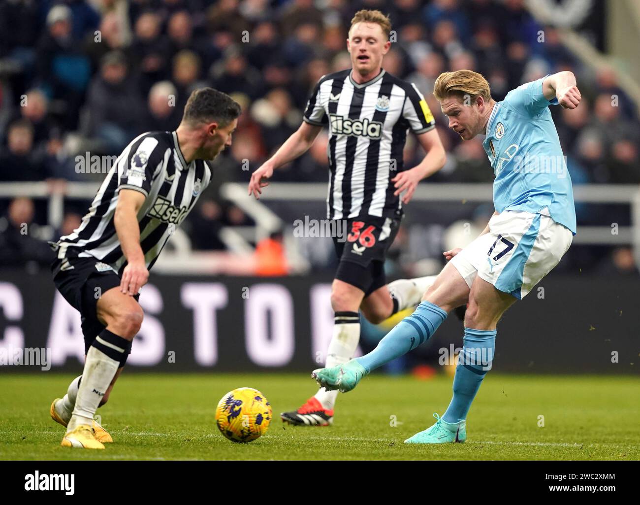 Manchester City's Kevin De Bruyne scores their side's second goal of ...