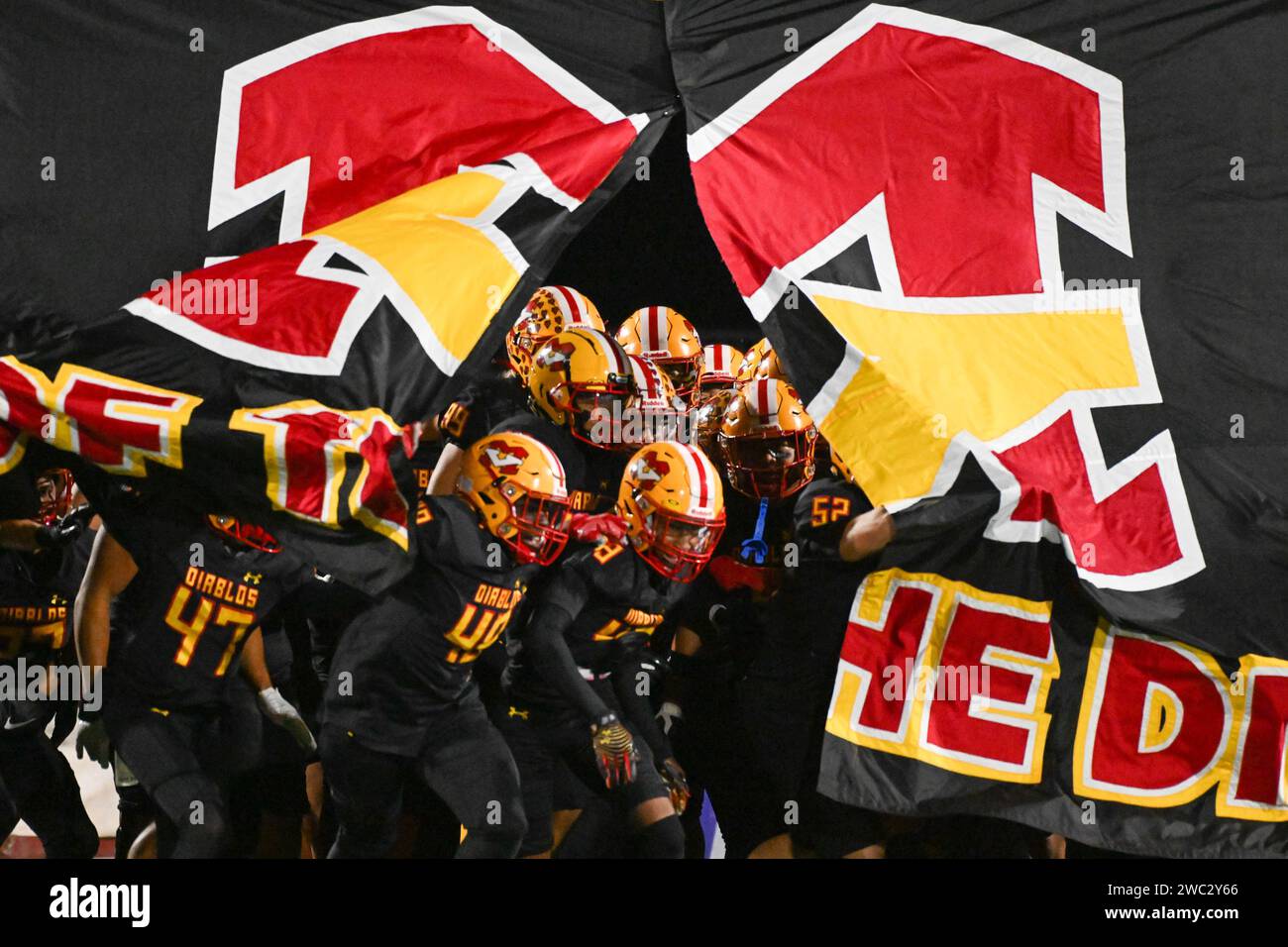 The Mission Viejo Diablos enter the field before a CIF State Football ...
