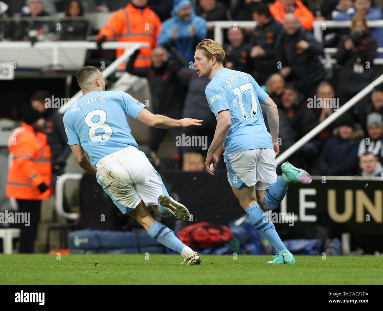 Newcastle Upon Tyne, UK. 13th Jan, 2024. Kevin De Bruyne of Manchester ...