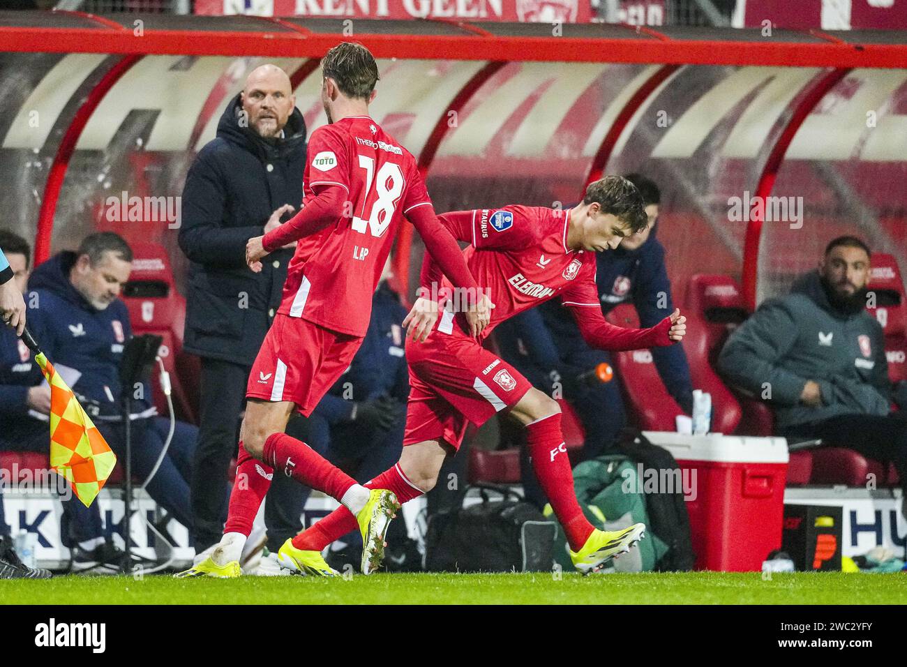 ENSCHEDE - (l-r) Michel Vlap of FC Twente, Youri Regeer of FC Twente ...