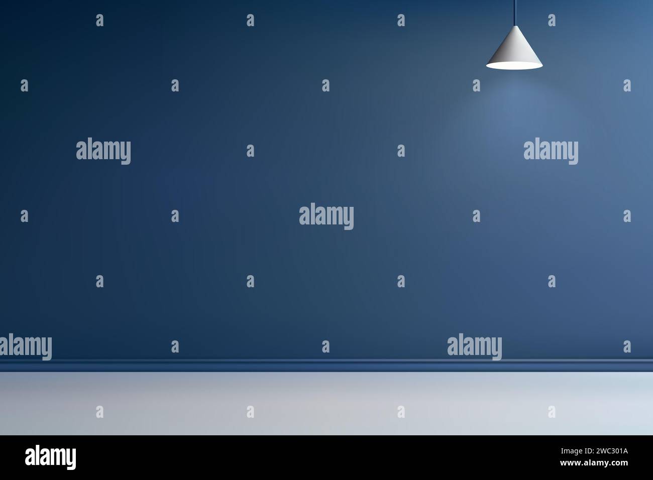 Empty studio background with dark blue wall. Template for product ...