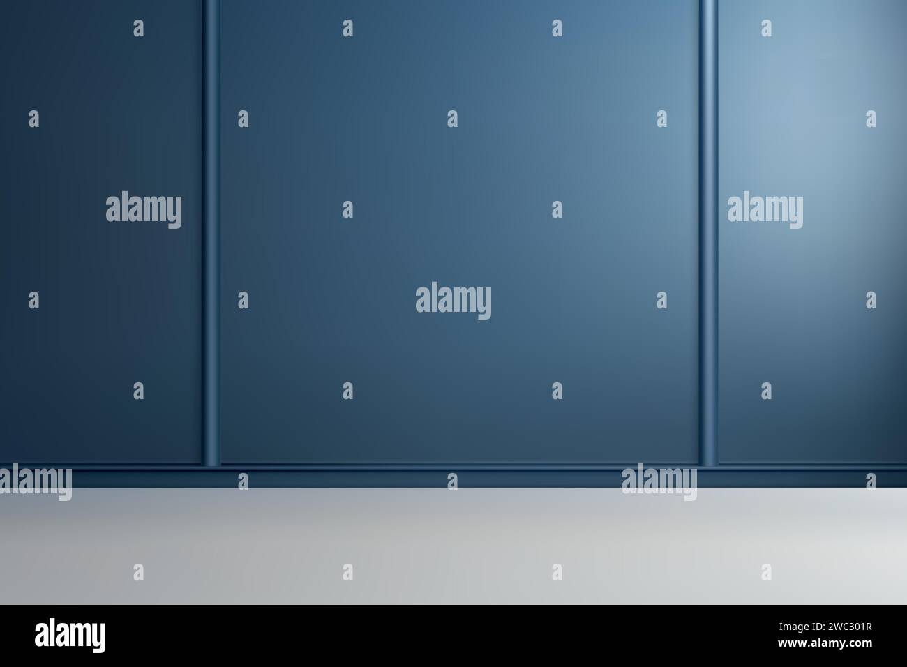 Empty studio background with dark blue wall. Template for product ...