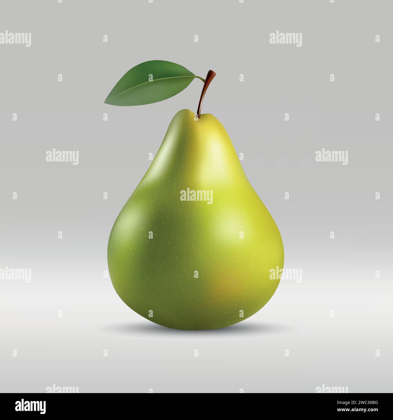 Pear isolated on white background. Photo realistic vector illustration ...