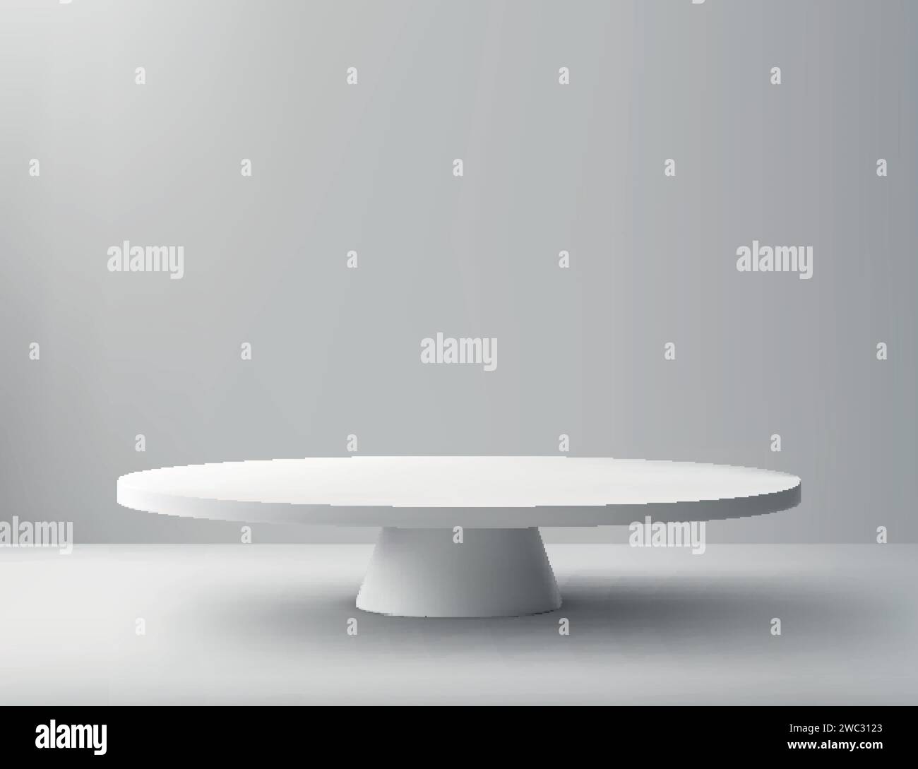 Empty white studio room with blank table podium. Template for Object ...
