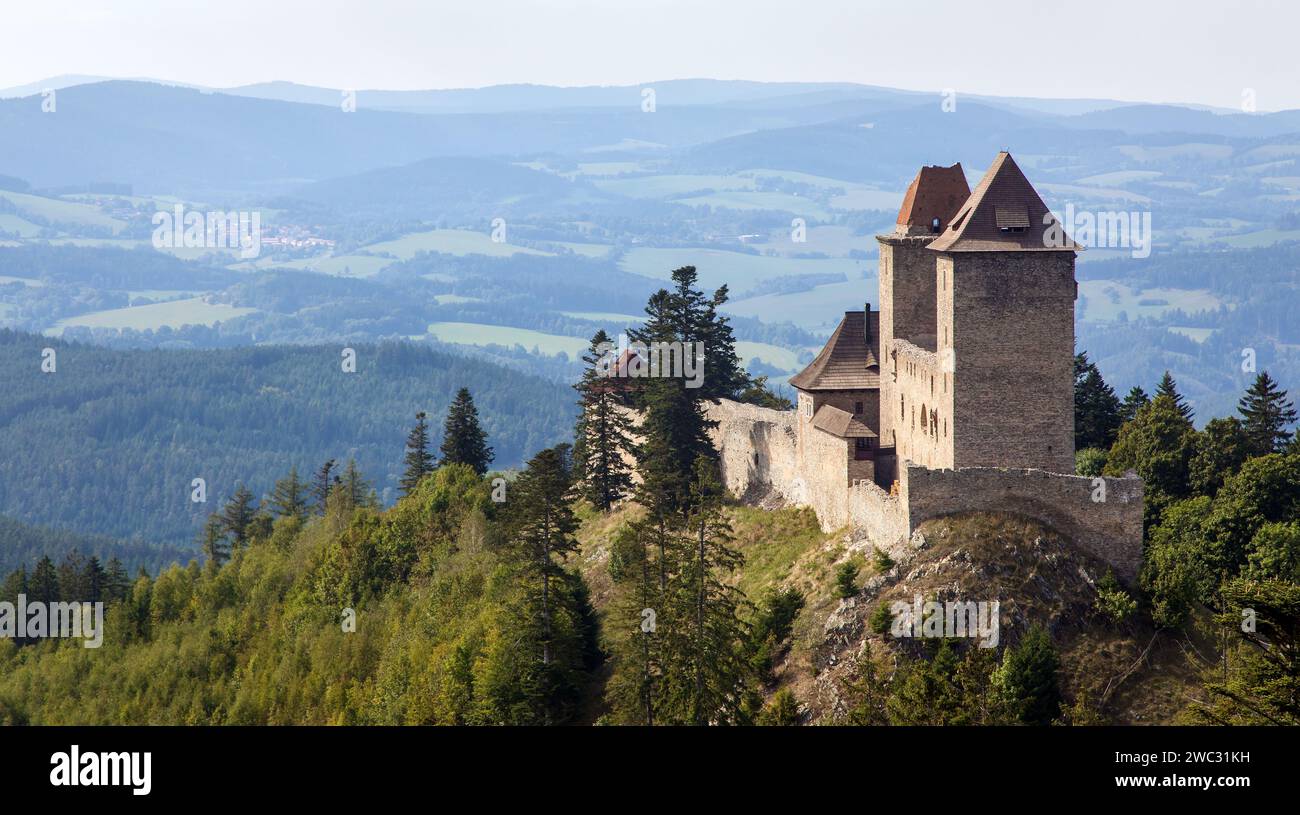 Kasperk Castle in local hrad Kašperk is a stone, partially ruined ...