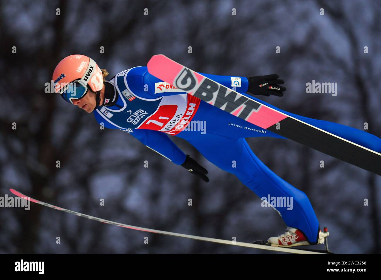Wisla, Poland. 13th Jan, 2024. Dawid Kubacki during the Viessmann FIS ...