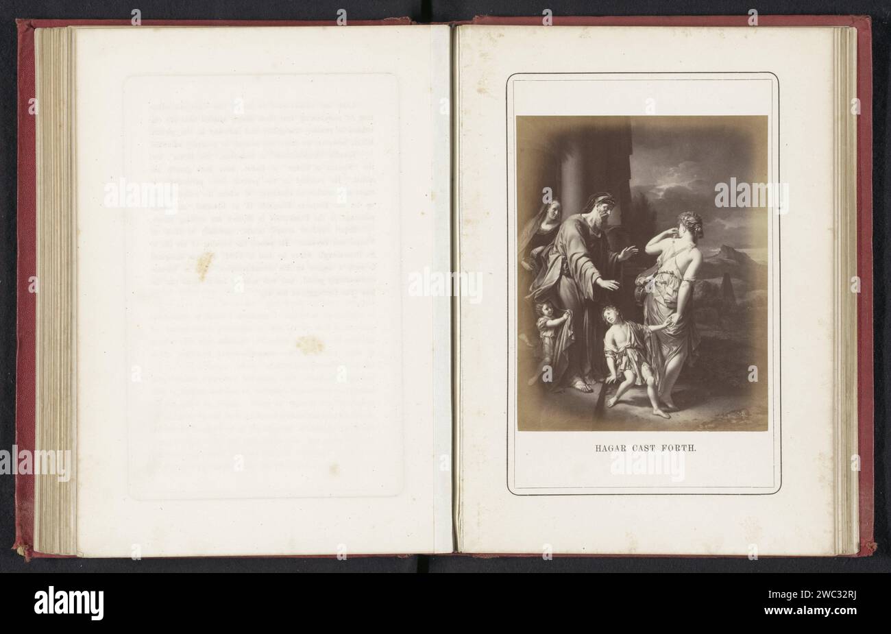 Photo production of a painting of the expulsion of Hagar and Ismaël by ...