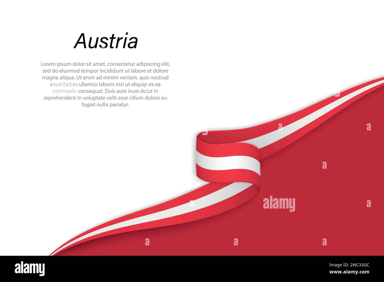 Wave flag of Austria with copyspace background. Banner or ribbon vector ...