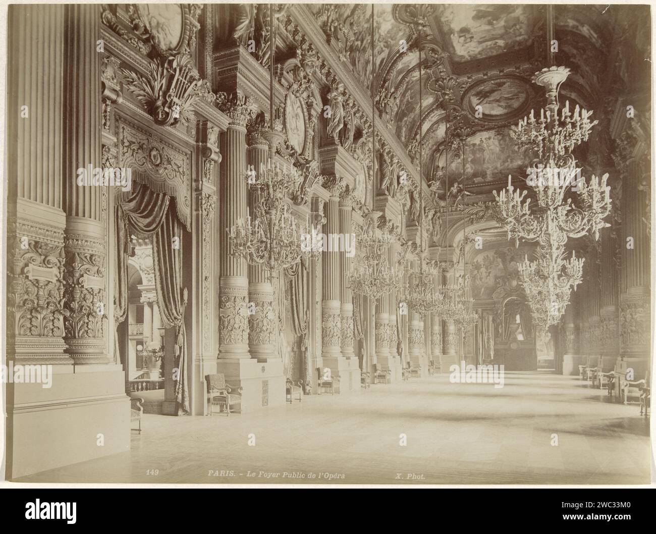 Foyer in the Opéra Garnier in Paris, x Phot., 1887 - 1900 photograph ...