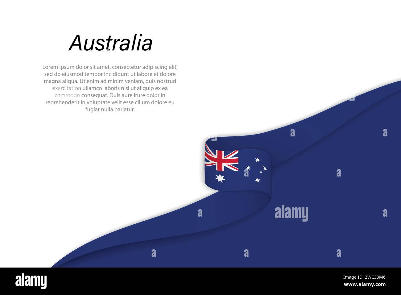 Wave flag of Australia with copyspace background. Banner or ribbon ...