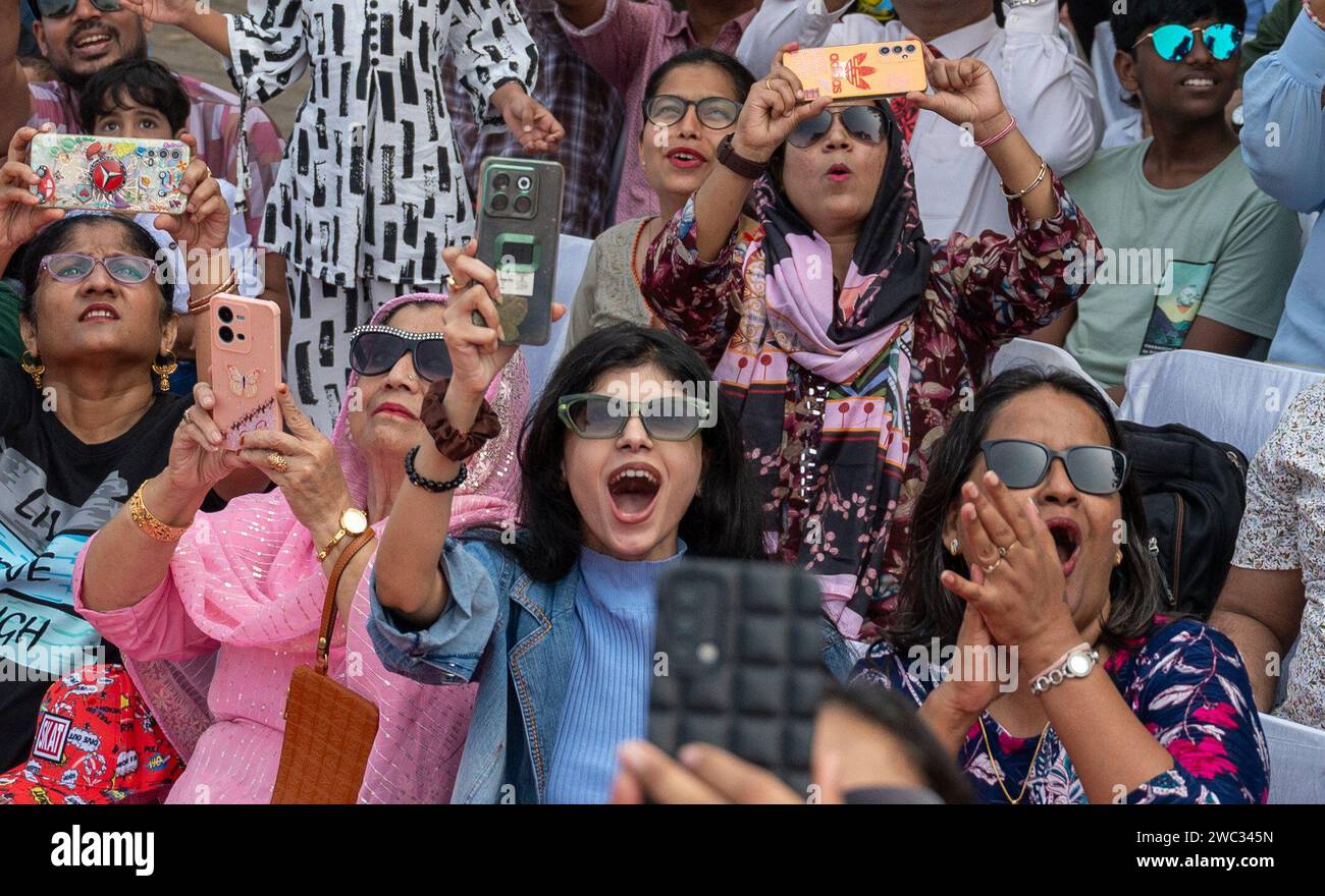 MUMBAI, INDIA - JANUARY 13: People watching as the Indian Air force ...