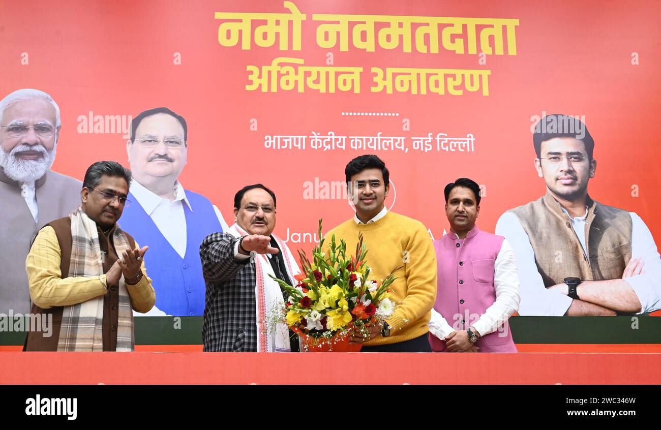 New Delhi, India. 13th Jan, 2024. NEW DELHI, INDIA - JANUARY 13: BJP ...