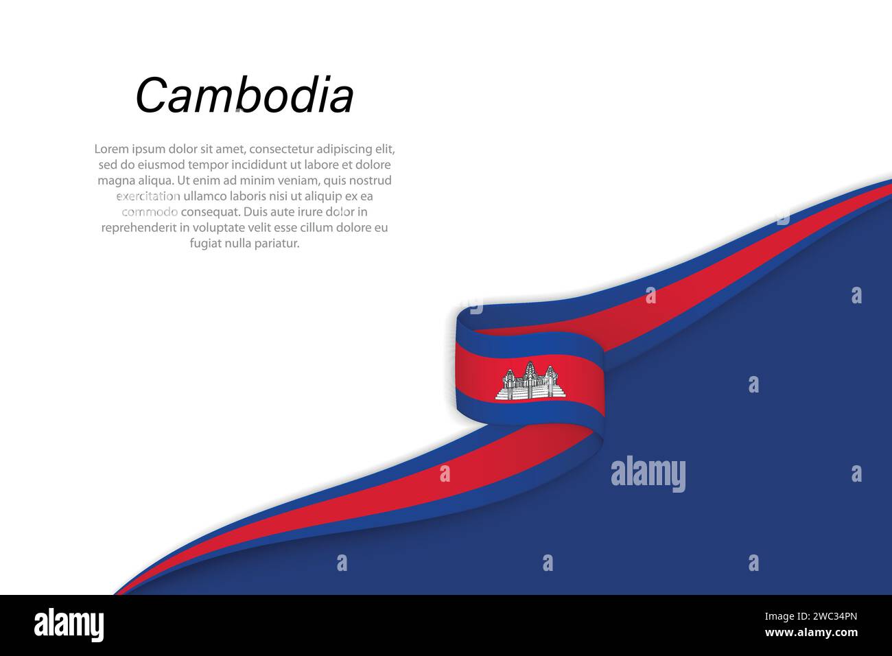 Wave flag of Cambodia with copyspace background. Banner or ribbon vector template Stock Vector ...