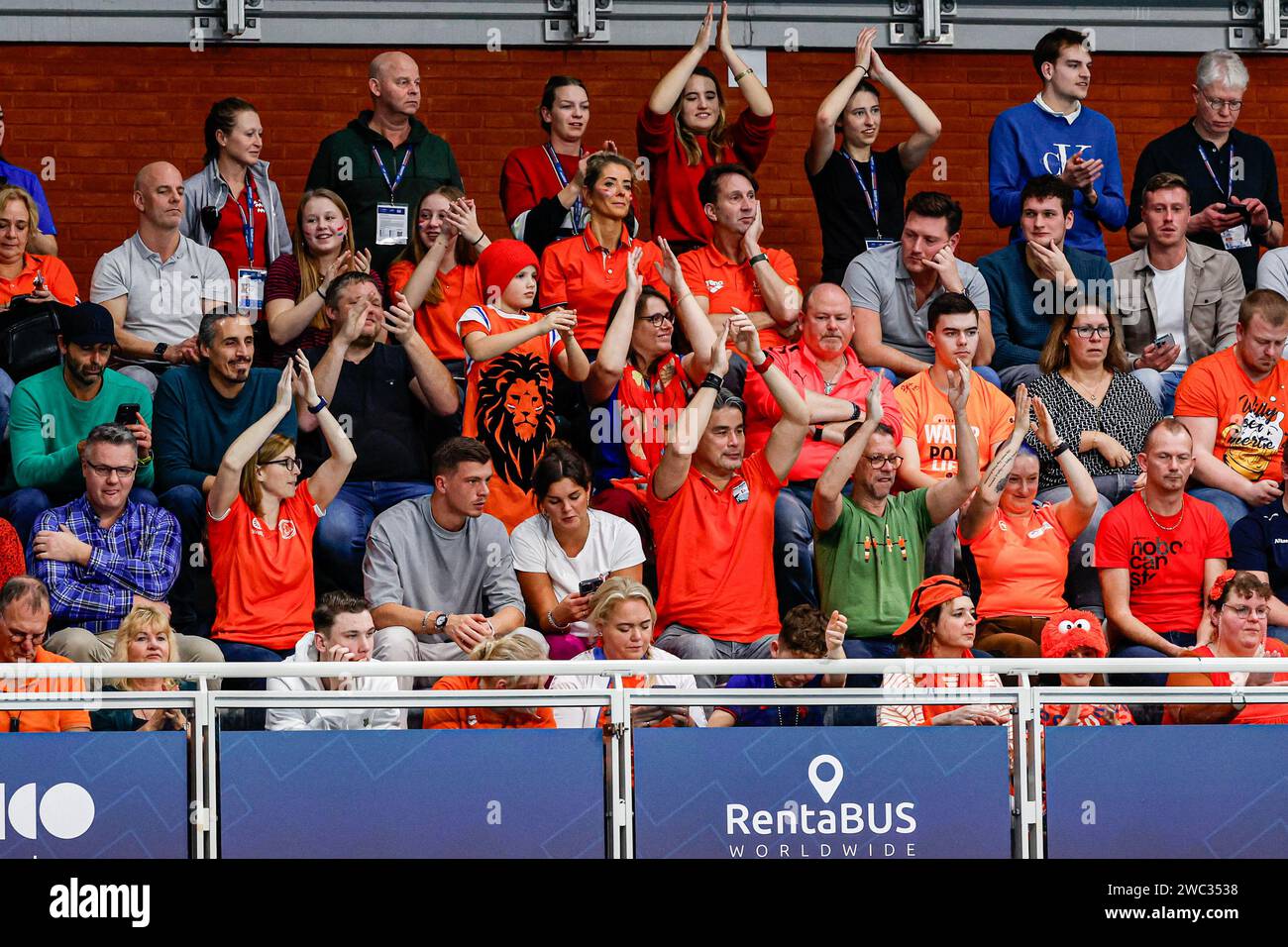 EINDHOVEN, NETHERLANDS - JANUARY 13: Fans of the Netherlands cheering ...