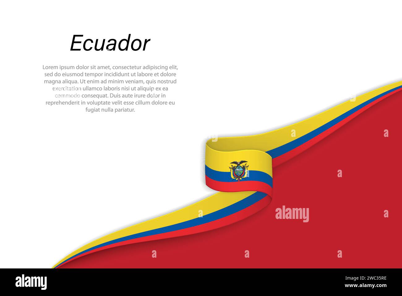 Wave flag of Ecuador with copyspace background. Banner or ribbon vector ...