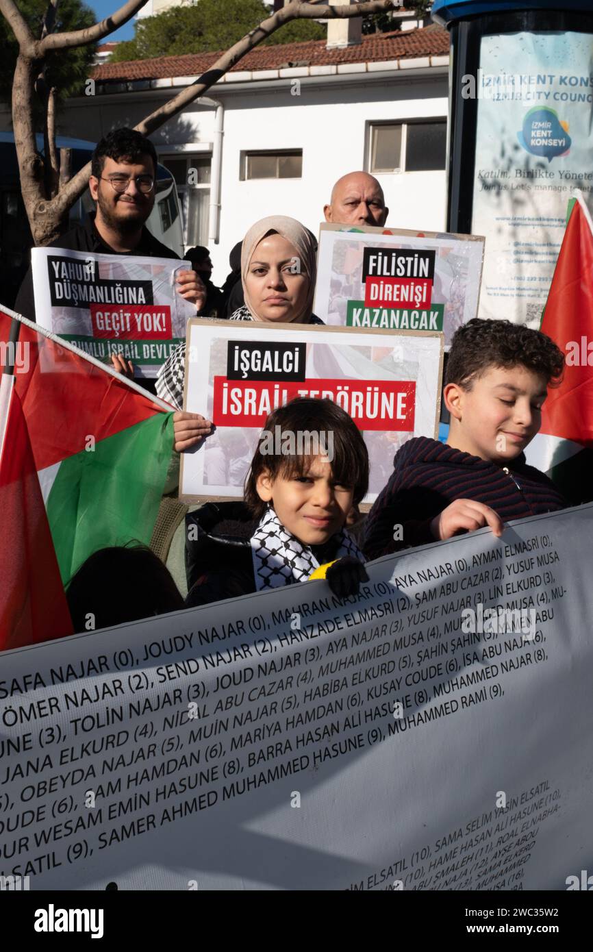Izmir, Turkey. 13th Jan, 2024. The Freedom for Palestine Platform ...
