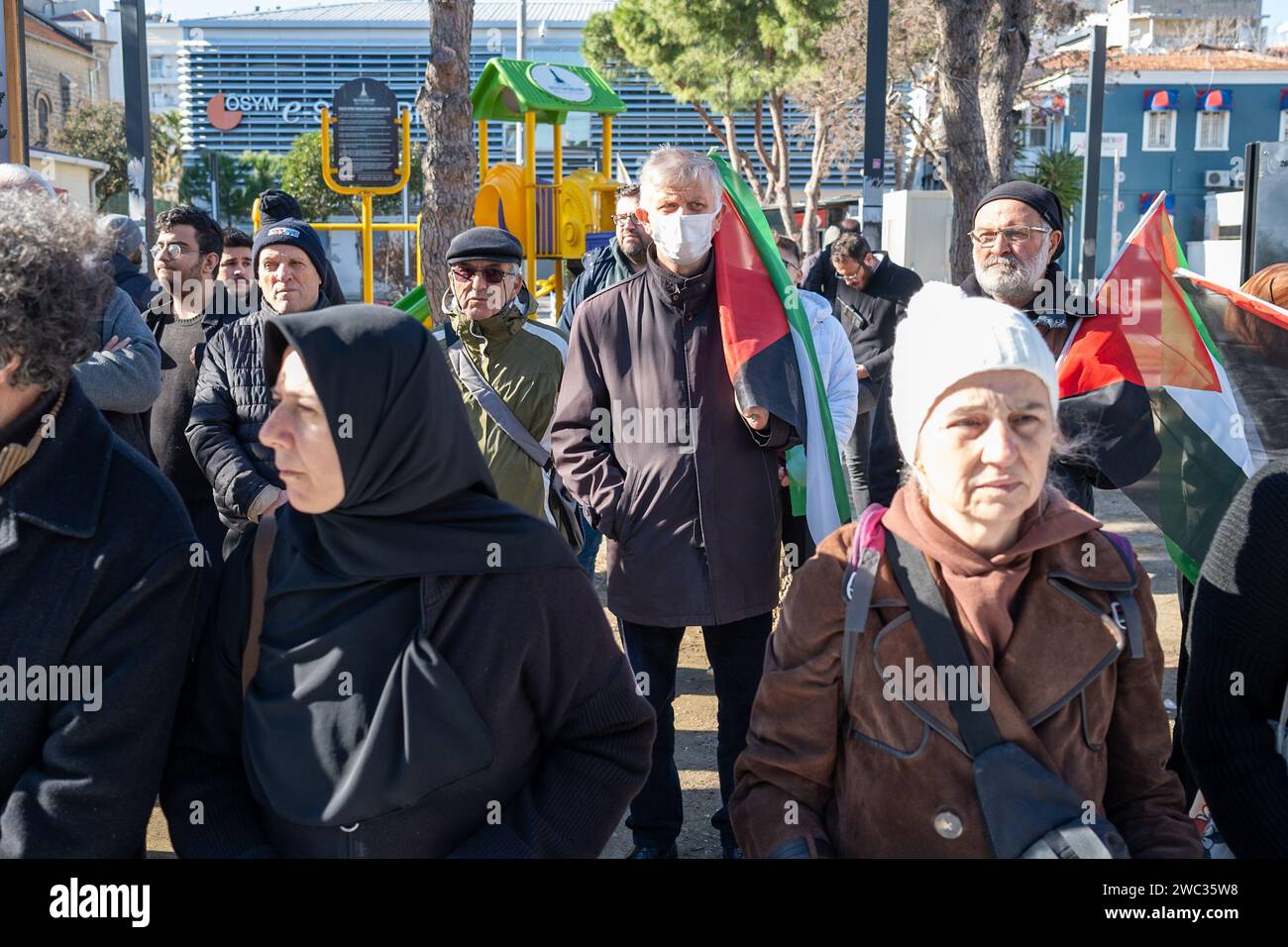 Izmir, Turkey. 13th Jan, 2024. The Freedom for Palestine Platform ...