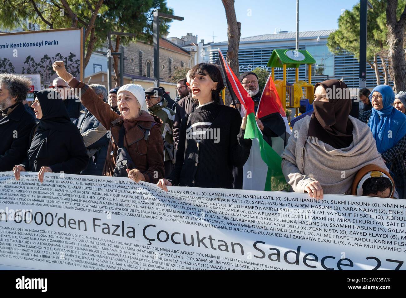 Izmir, Turkey. 13th Jan, 2024. The Freedom for Palestine Platform ...