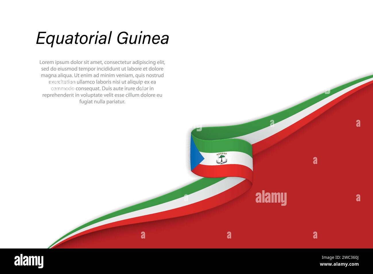 Wave flag of Equatorial Guinea with copyspace background. Banner or ribbon vector template Stock ...