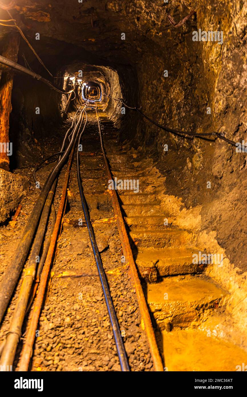 Underground tunnel in the former Ginevro mine, Miniere Calamita, Elba ...