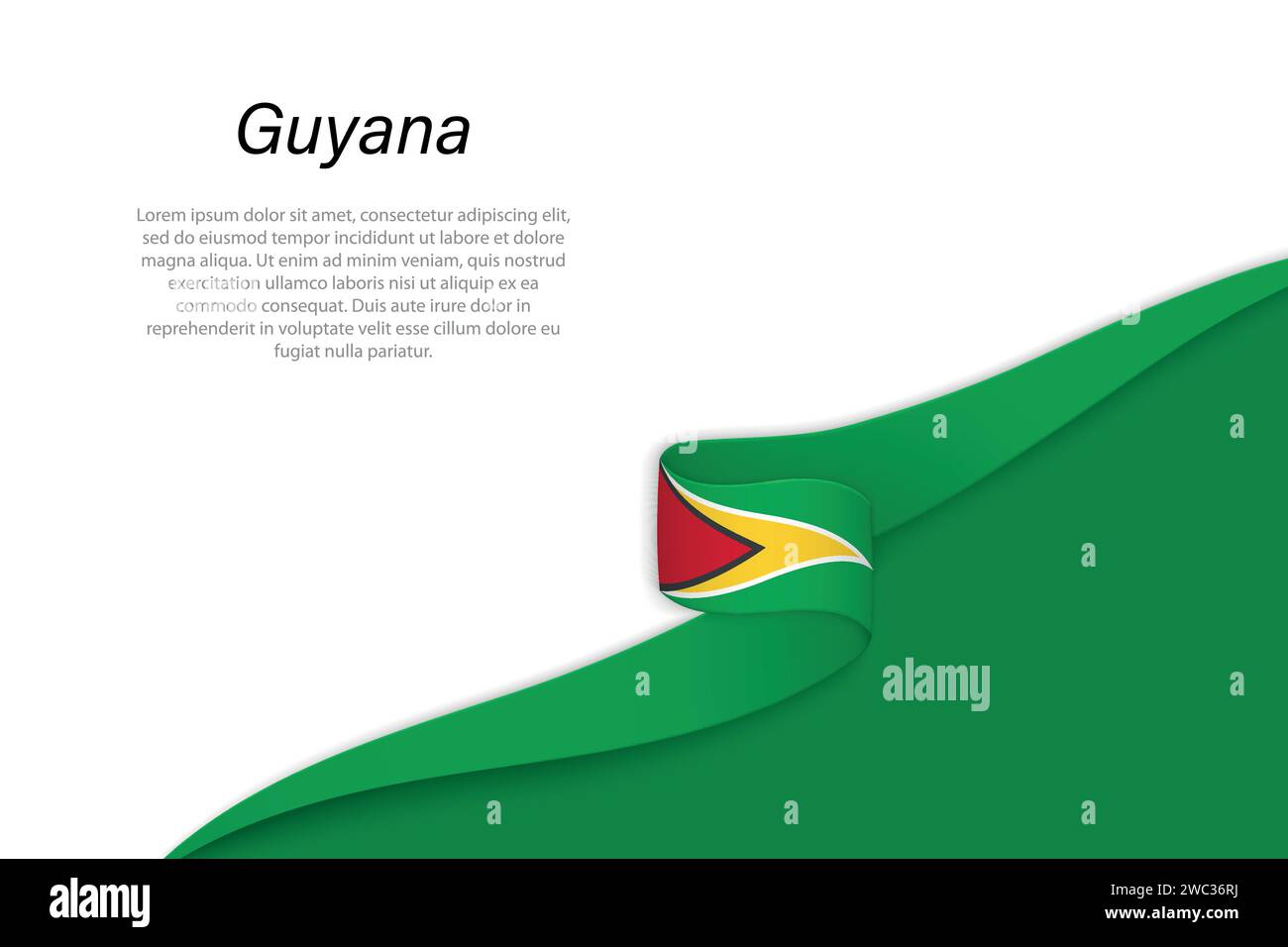 Wave flag of Guyana with copyspace background. Banner or ribbon vector template Stock Vector ...