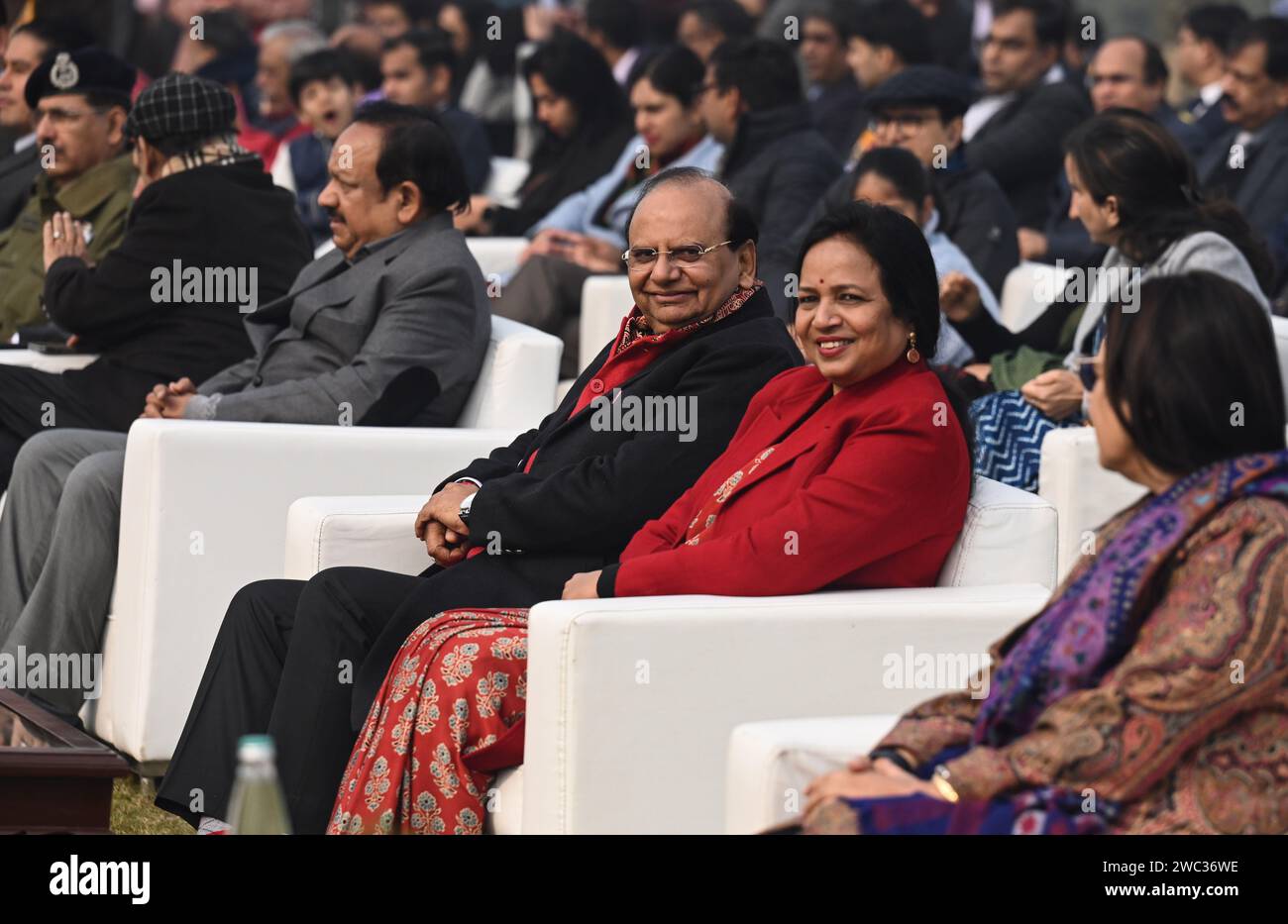 NEW DELHI, INDIA - JANUARY 13: Delhi Lieutenant Governor VK Saxena with ...