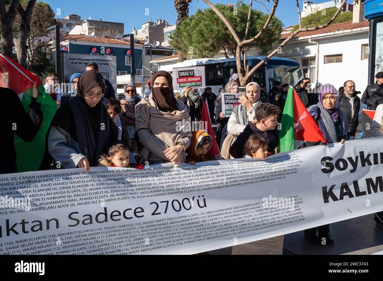 Izmir, Turkey. 13th Jan, 2024. The Freedom for Palestine Platform ...