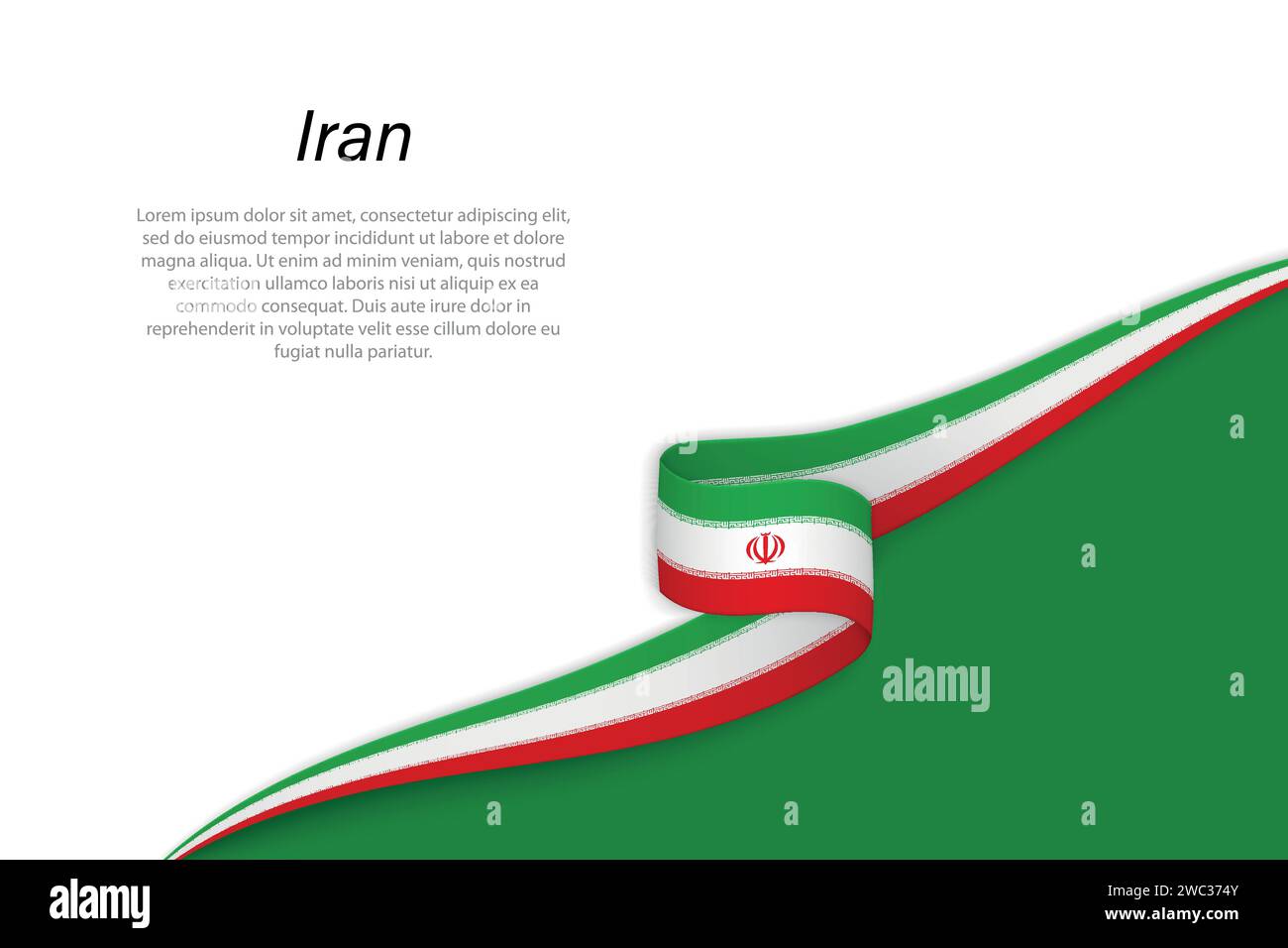 Wave flag of Iran with copyspace background. Banner or ribbon vector ...