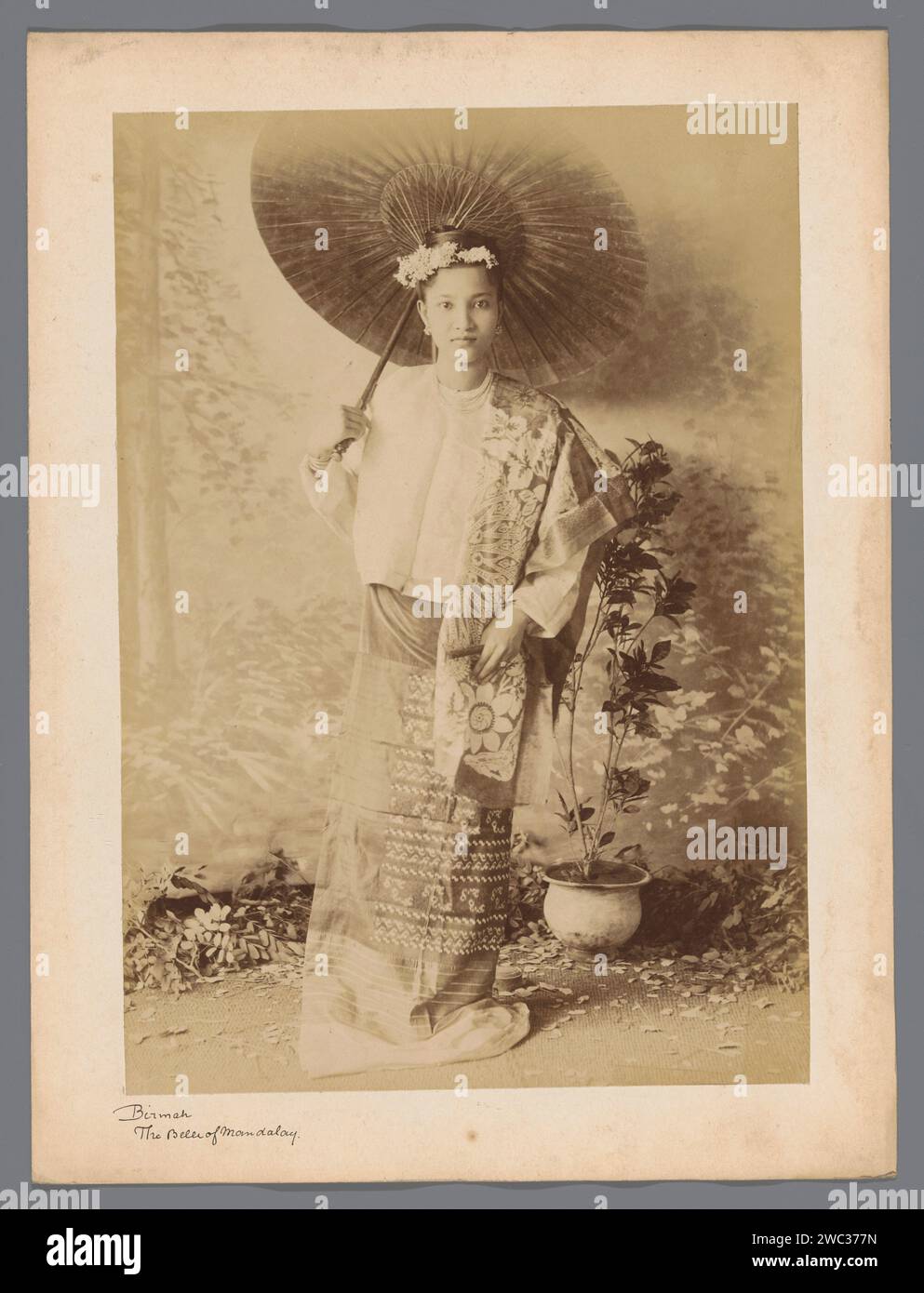 Portrait of an unknown lady from Mandalay, Myanmar, anonymous, 1899 ...