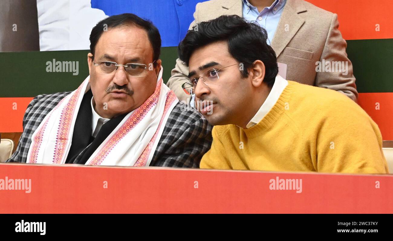 New Delhi, India. 13th Jan, 2024. NEW DELHI, INDIA - JANUARY 13: BJP ...