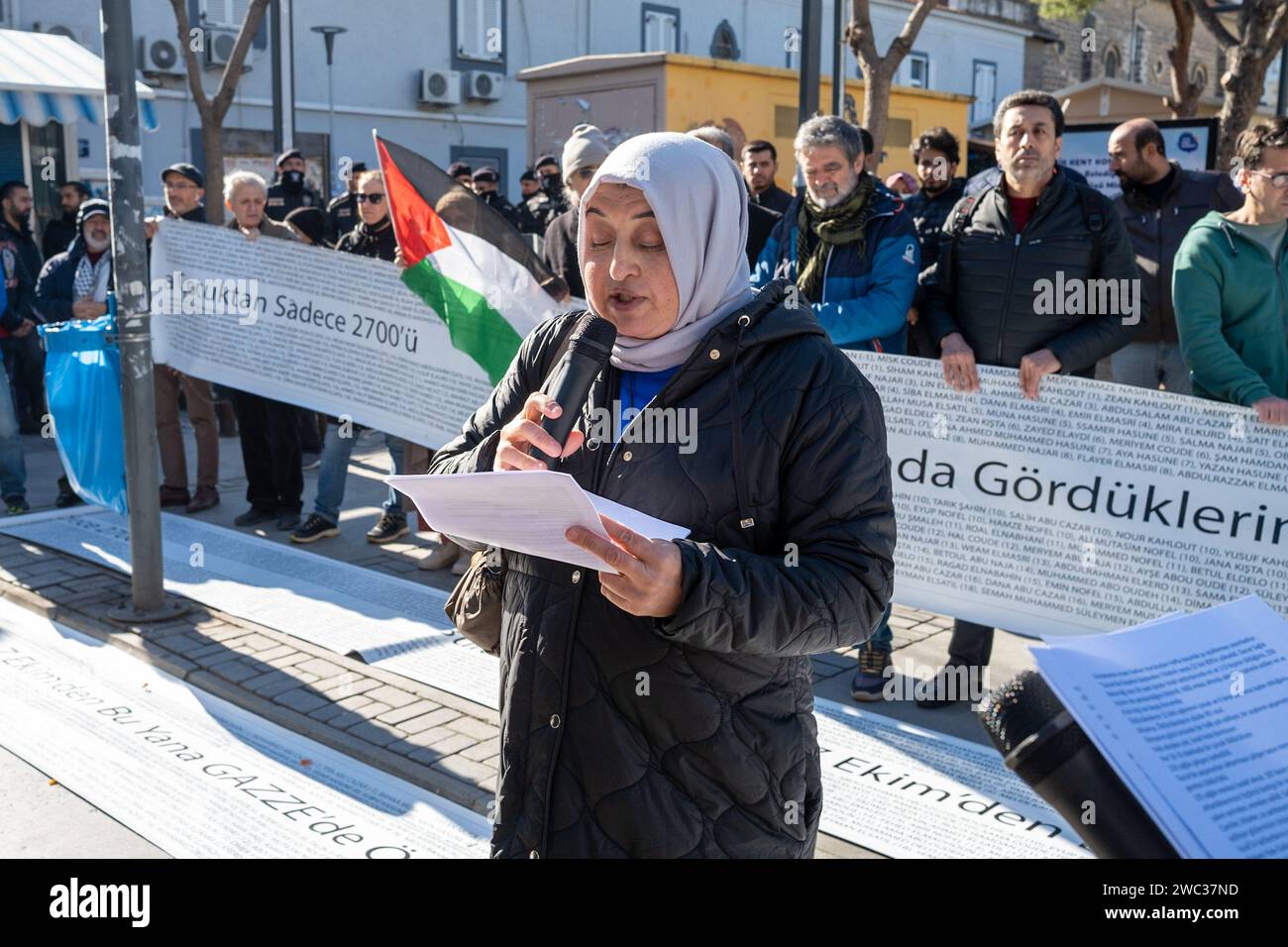 Izmir, Turkey. 13th Jan, 2024. The Freedom for Palestine Platform ...
