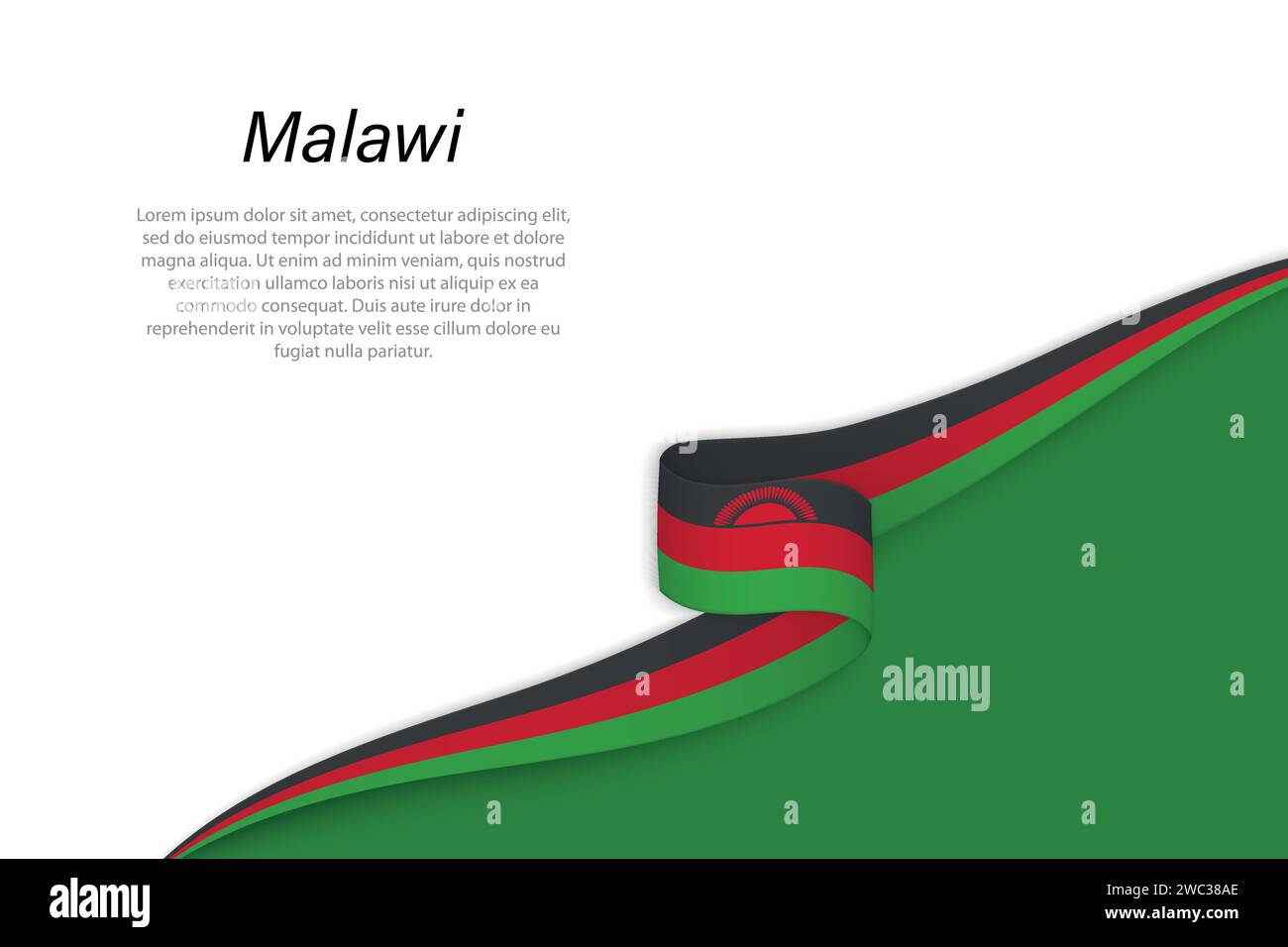 Wave flag of Malawi with copyspace background. Banner or ribbon vector template Stock Vector ...