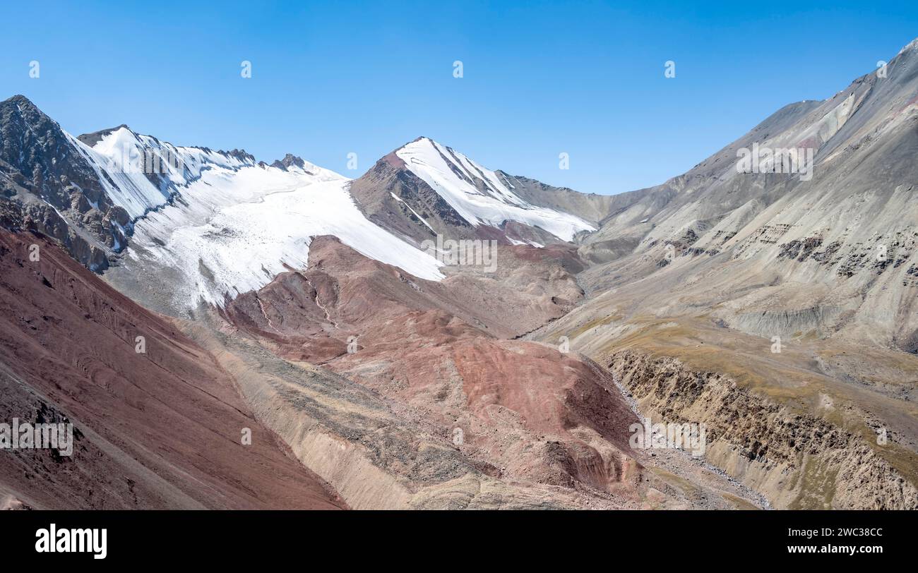 Barren high mountains, Pamir Mountains, Osh Province, Kyrgyzstan Stock ...