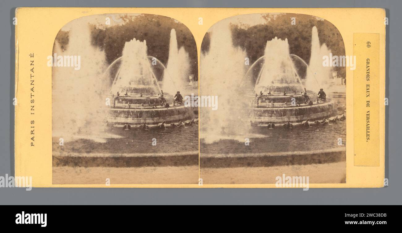 View of the Bassin de Latone in the garden of the Palace of Versailles ...