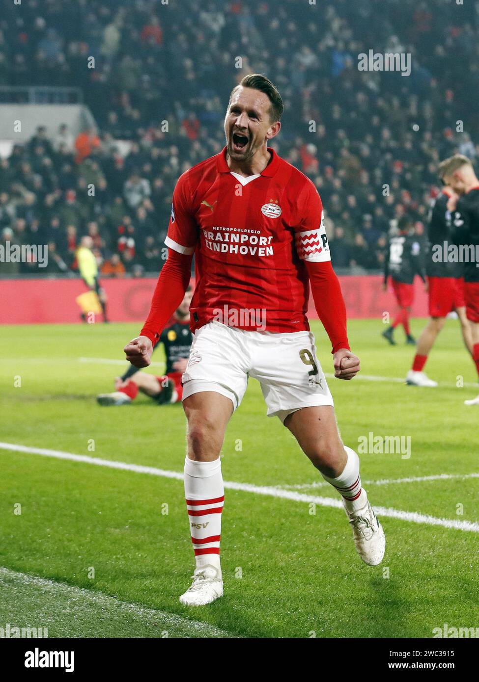 EINDHOVEN - Luuk de Jong of PSV Eindhoven celebrates the 1-0 during the ...