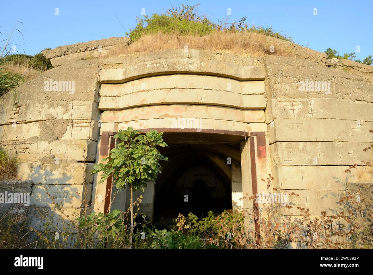 Bunker complex on the headland of Cape Rodon, Albania Stock Photo - Alamy