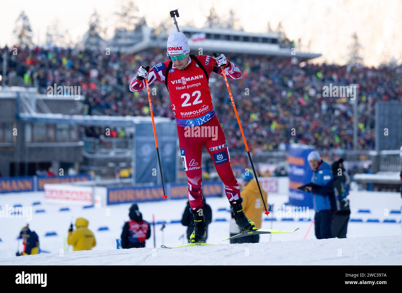Ruhpolding, Germany. 13th Jan, 2024. Biathlon: World Cup, sprint 10 km ...