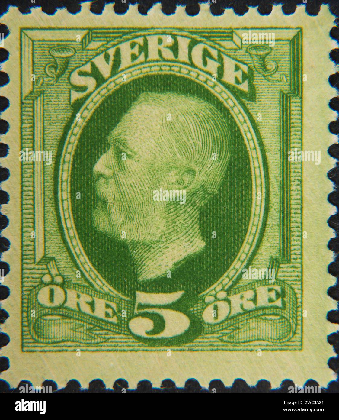 Oscar II (1829-1907) was Sweden's king from 1872-1907. Portrait on a ...