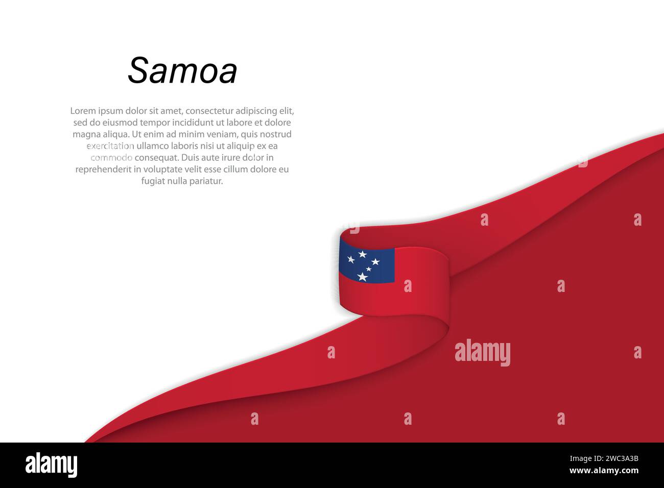Wave flag of Samoa with copyspace background. Banner or ribbon vector ...