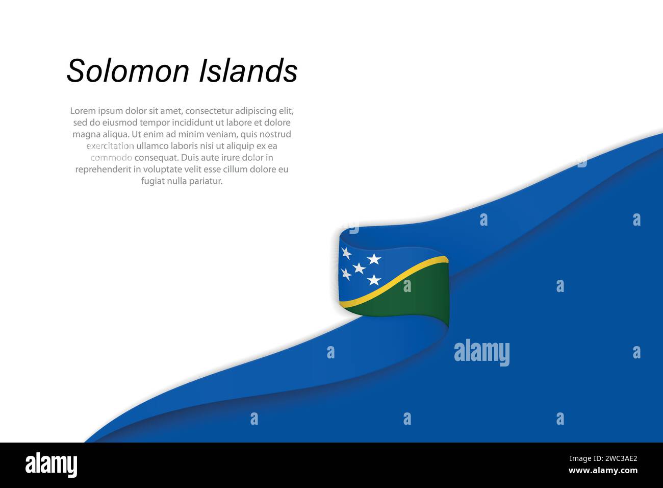 Wave flag of Solomon Islands with copyspace background. Banner or ribbon vector template Stock ...