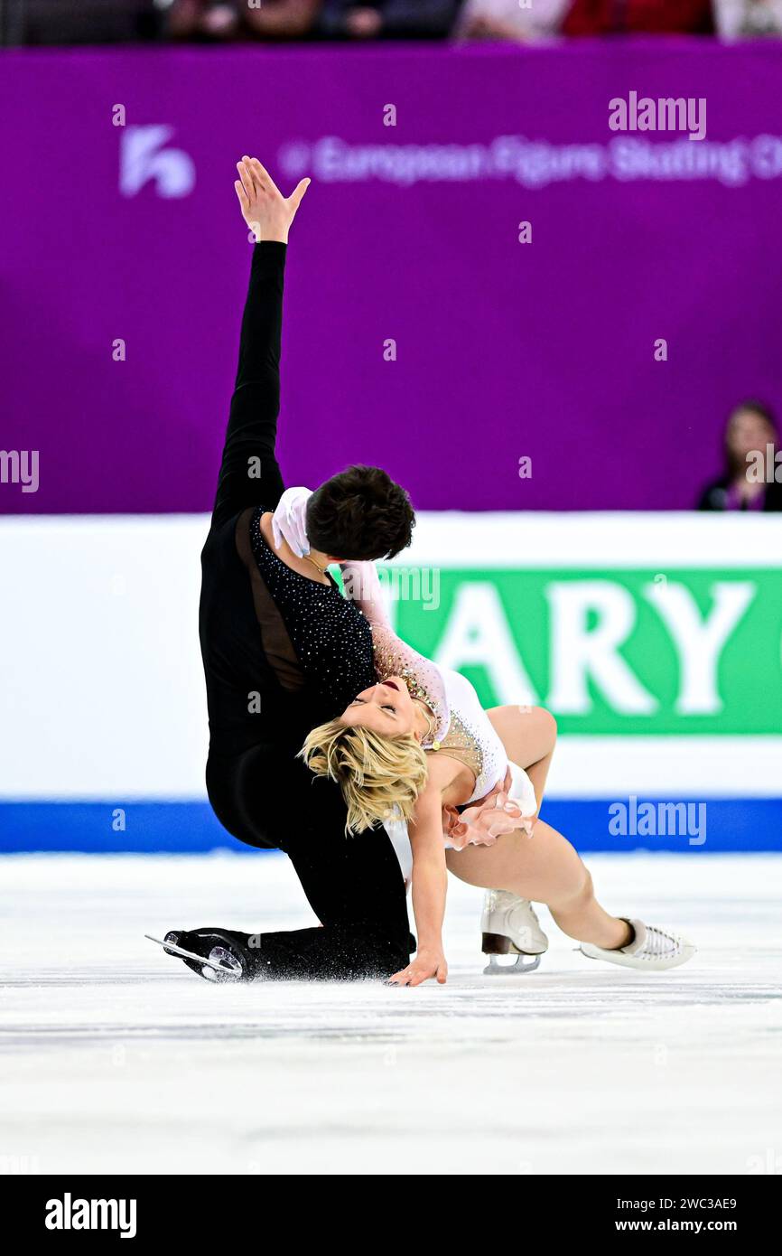 Solene MAZINGUE & Marko Jevgeni GAIDAJENKO (EST), during Ice Dance Free ...