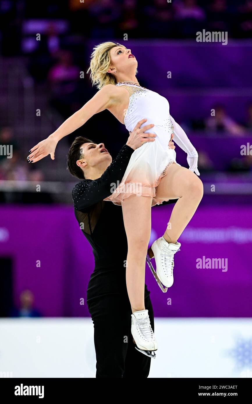 Solene MAZINGUE & Marko Jevgeni GAIDAJENKO (EST), during Ice Dance Free ...