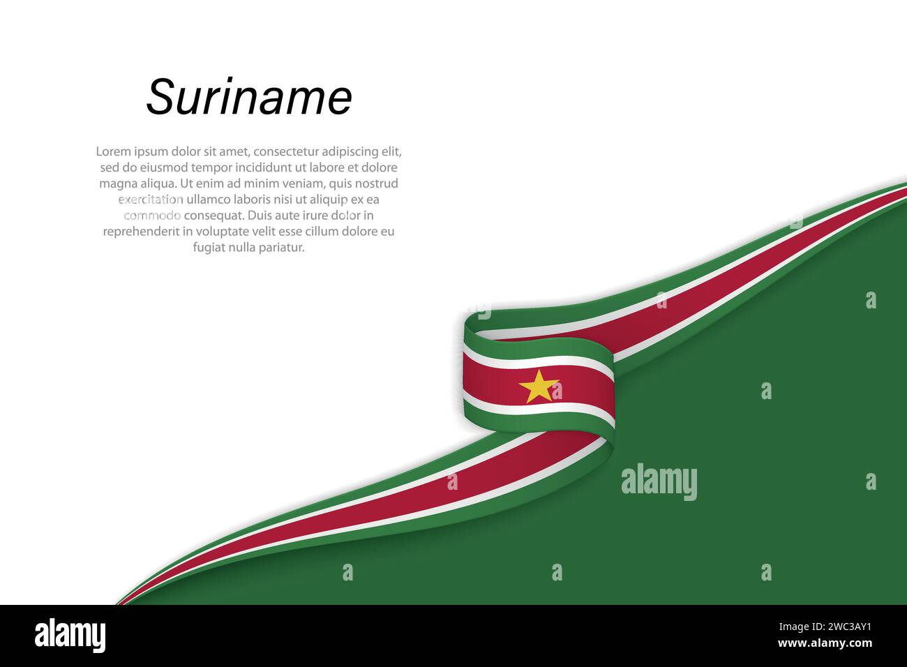 Wave flag of Suriname with copyspace background. Banner or ribbon ...
