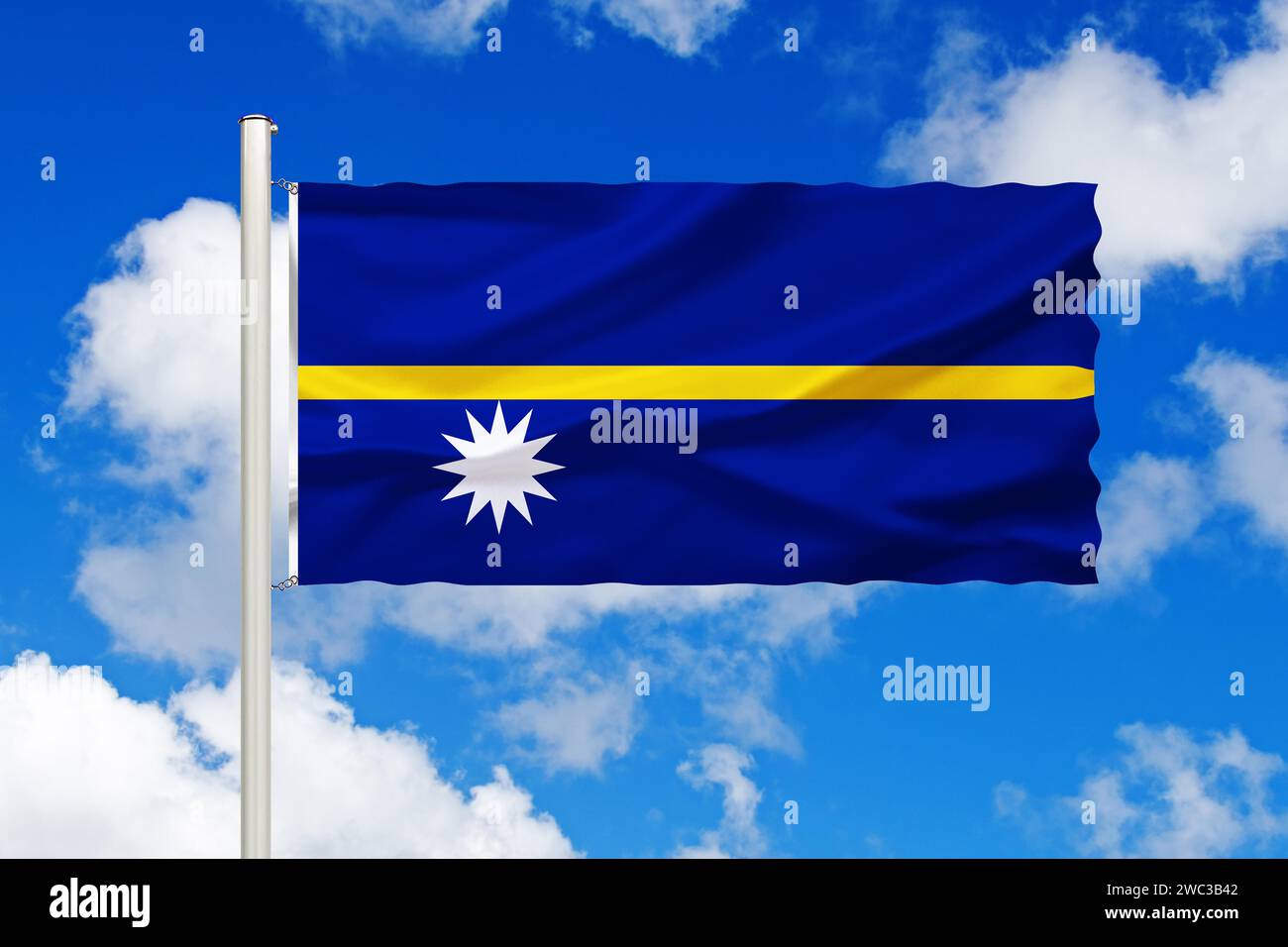 National flag, the flag of Nauru, state in Oceania, studio Stock Photo - Alamy