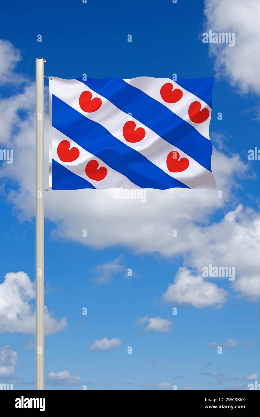 The flag of Friesland, Province, Studio Stock Photo - Alamy