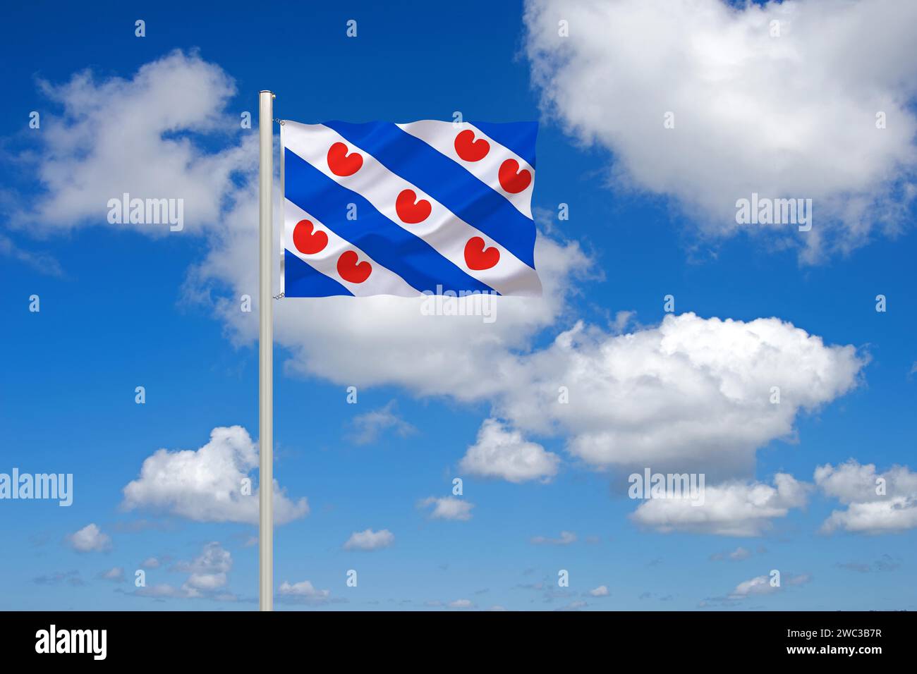 The flag of Friesland, Province, Studio Stock Photo - Alamy