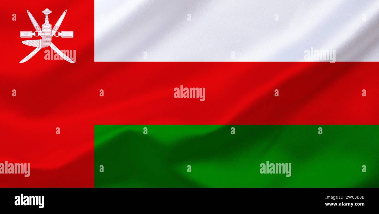 The flag of Oman, country in the Middle East, capital is Muscat ...