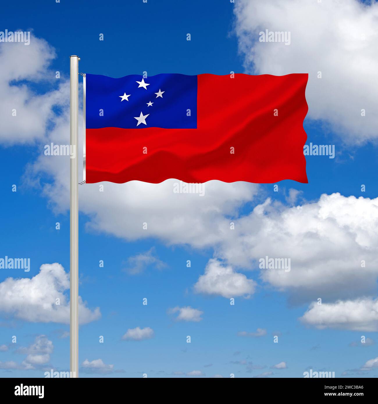 The flag of Samoa, country in Polynesia, Studio Stock Photo - Alamy